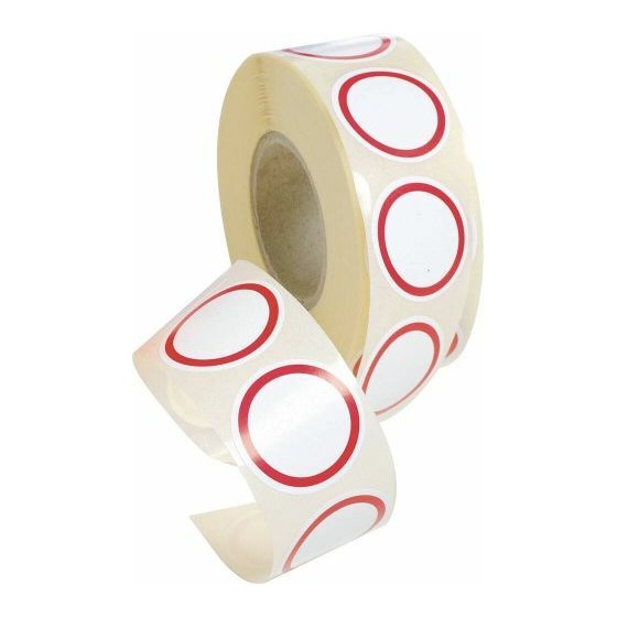 Pastille prix blanc cercle rouge ø3cm/1000