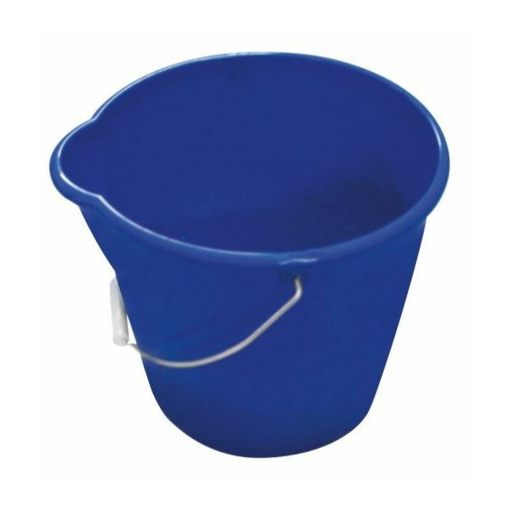 Seau éco rond bleu 12L avec bec verseur