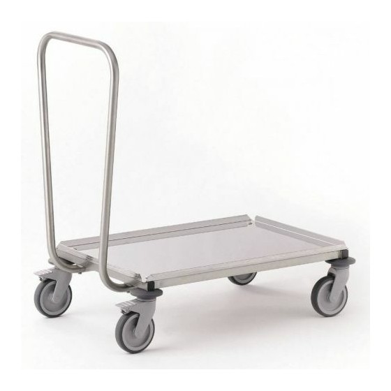 Porte-plateaux inox sur roues av.poignées
