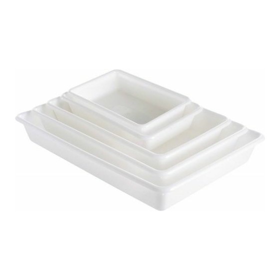 Bac rectangulaire plat PEHD blanc 8L