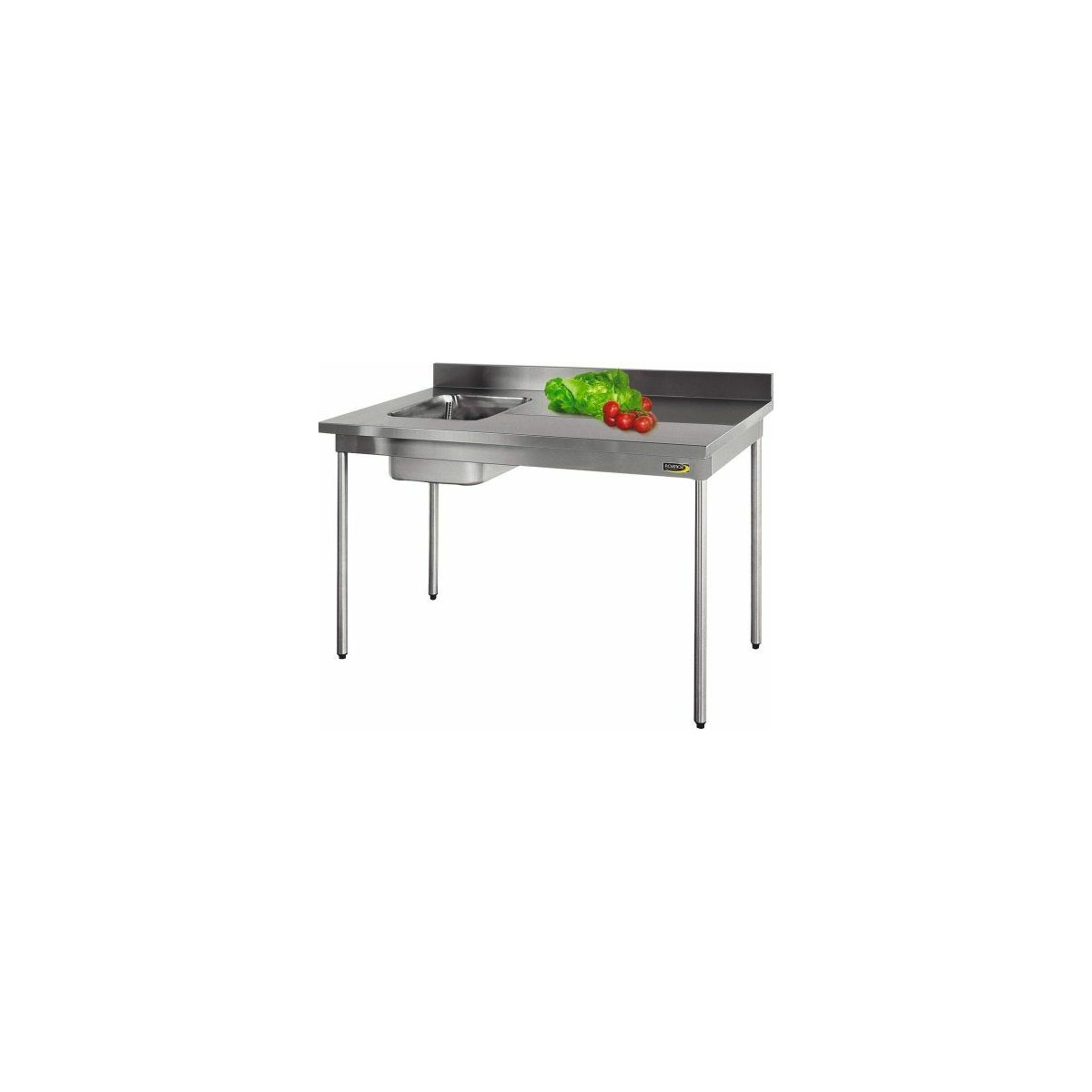 Table chef cuve à gauche L.120CM