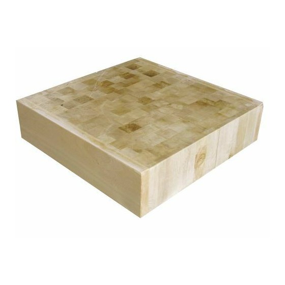 Billot réversible bois "boutique" de bout et piétement inox 120 x 60 x 18