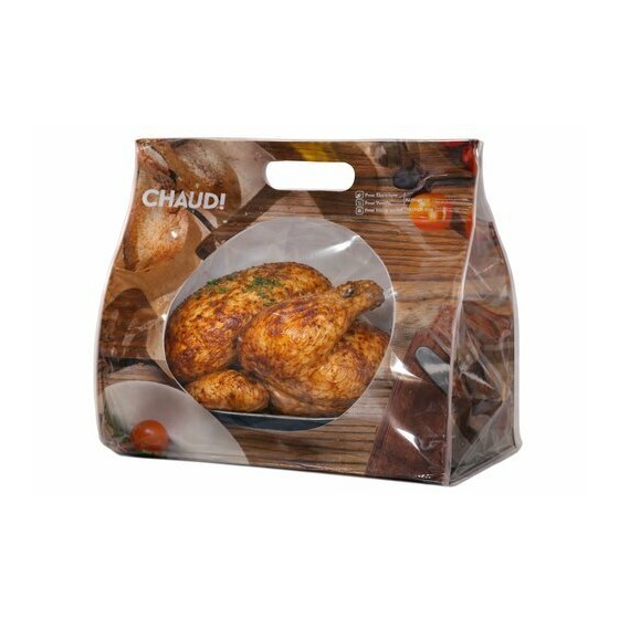 Sac poulet plastique flamme 30,5 x 25 cm par 500 - La Bovida