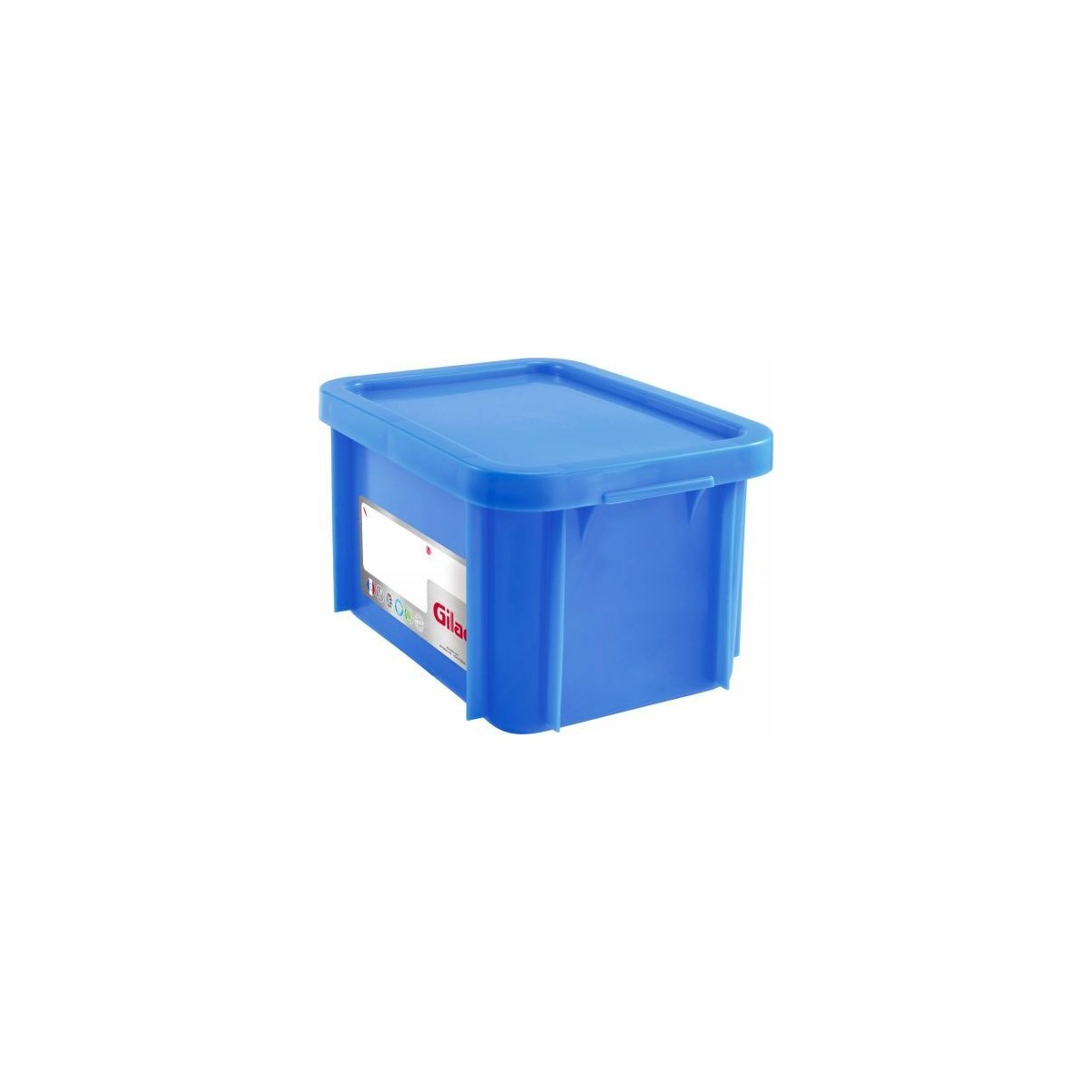 Bac rect. PEHD bleu 15L avec couvercle