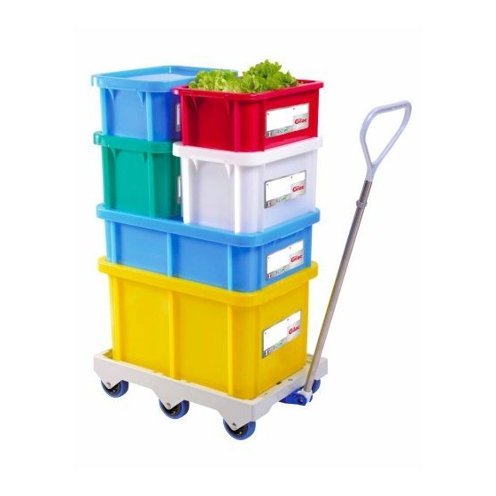 Bac rect. PEHD bleu 15L avec couvercle