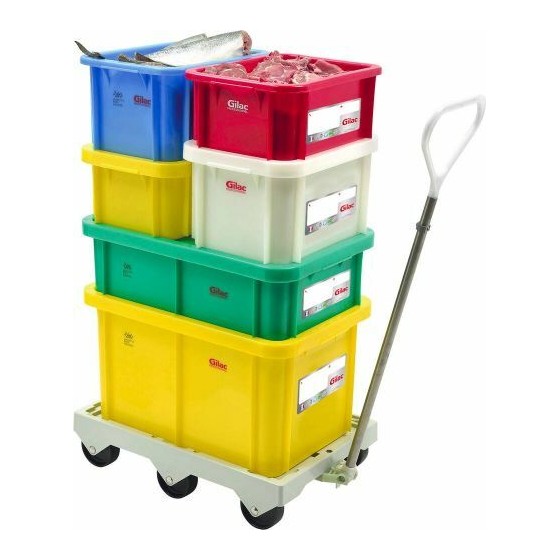 Bac rect. PEHD rouge 15L avec couvercle