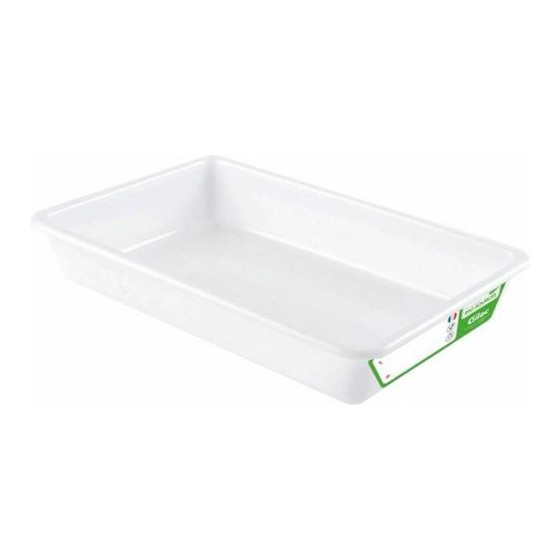 Bac rectangulaire plat PEHD biosource blanc 5L