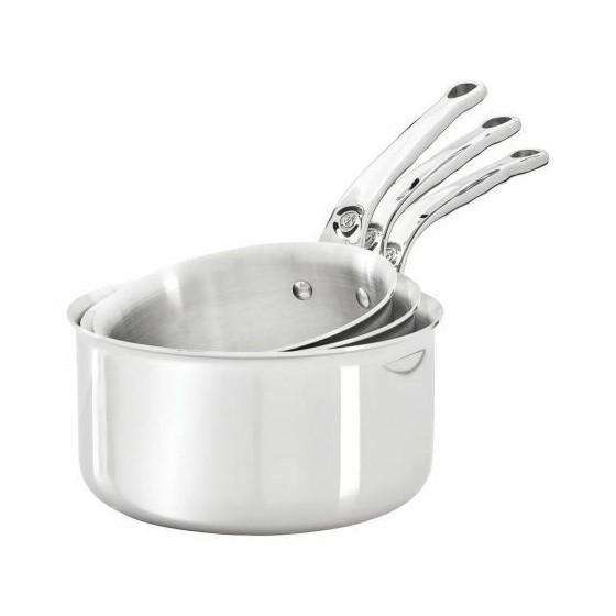 LOT DE 3 CASSEROLES AFFINITY INOX Ø 16-18-20CM