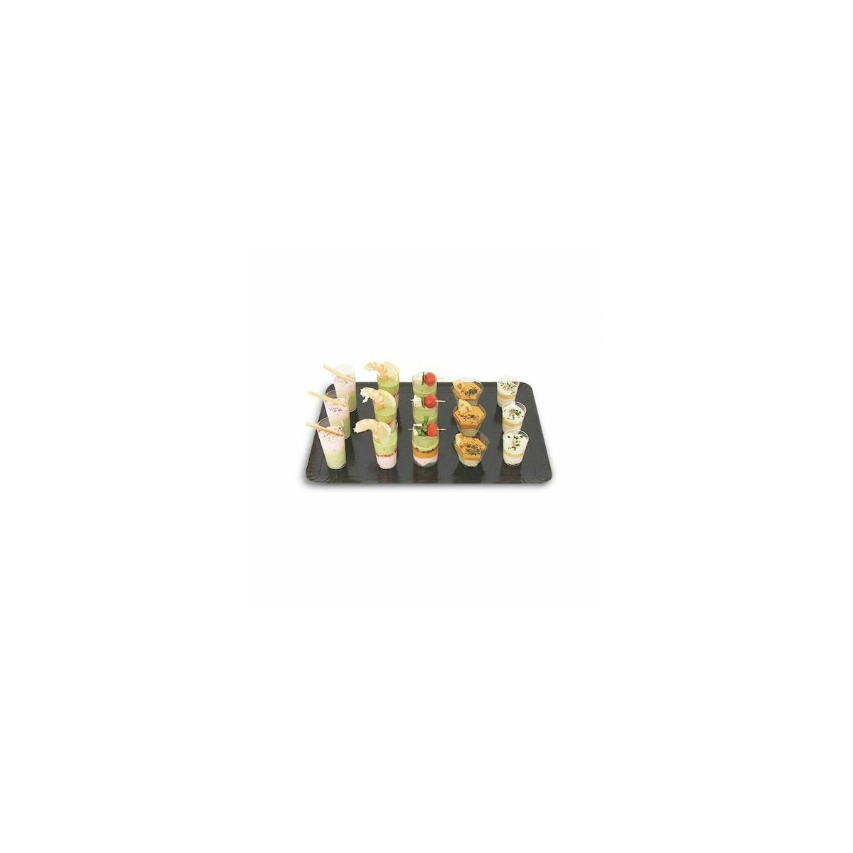 Plateau traiteur noir carton 25 x 34 cm - La Bovida
