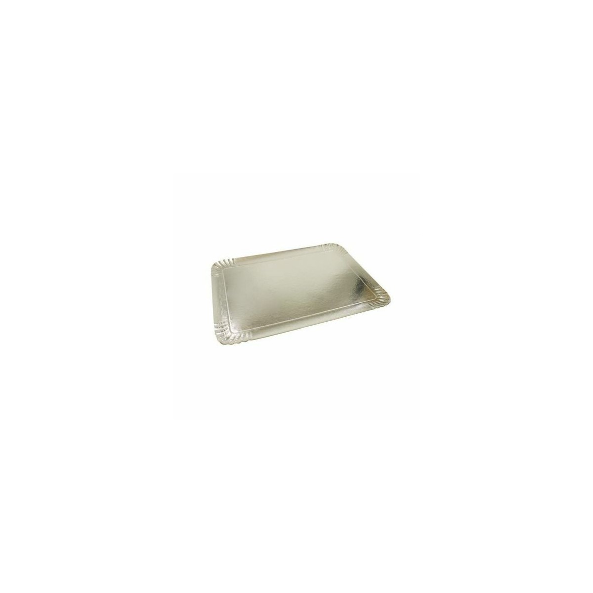 Plateau carton argenté jetable 25 x 34 cm - La Bovida